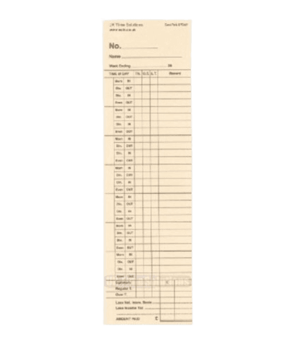 C7DAY Weekly Clock Card (1000 Pack) | NETR